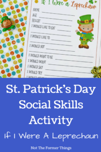 St. Patrick's Day Social Skills Activity: If I Were A Leprechaun ...