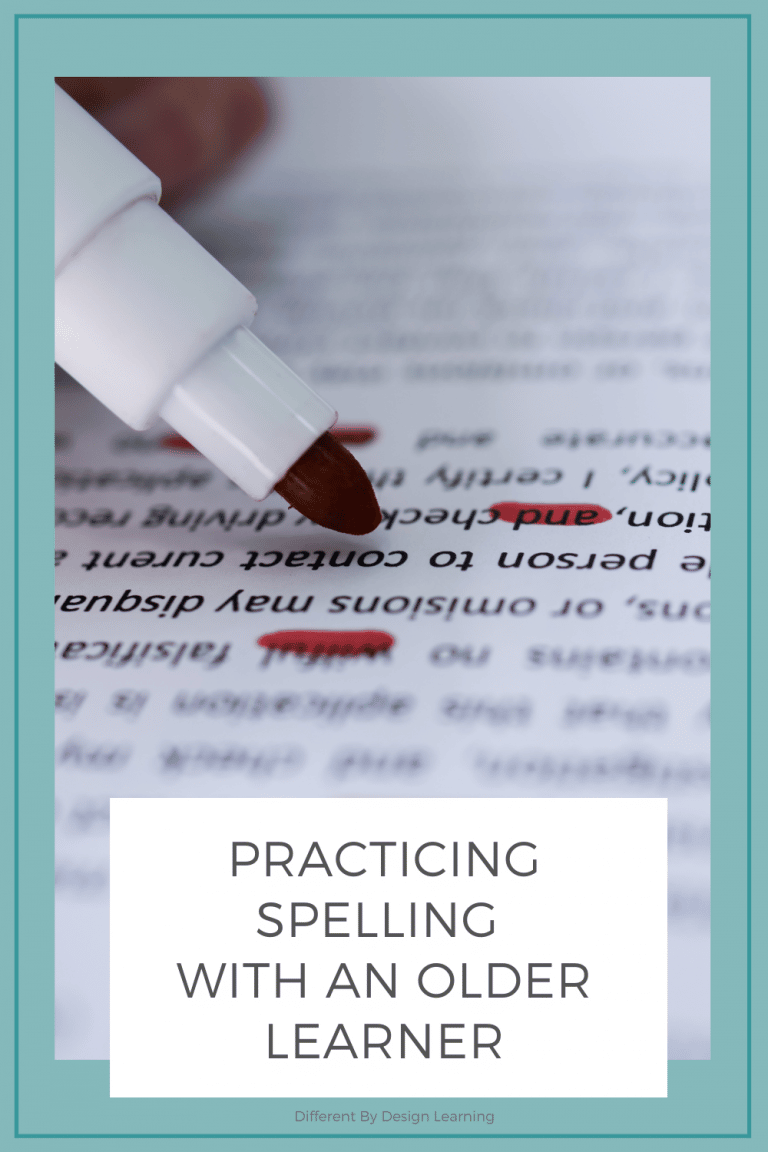 Practicing Spelling With An Older Learner - Different By Design Learning